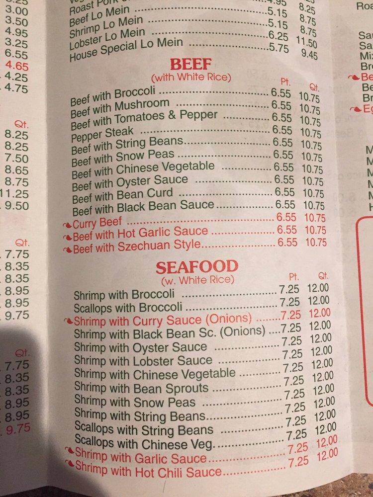 Menu at Sun Ho Chinese Restaurant, Glen Head