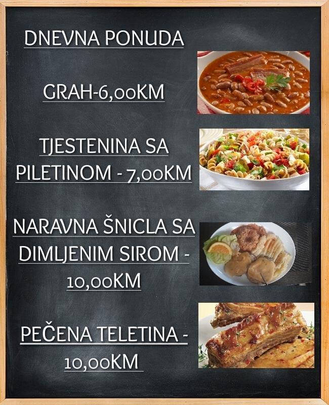 Menu at Restoran Rustika restaurant, Široki Brijeg