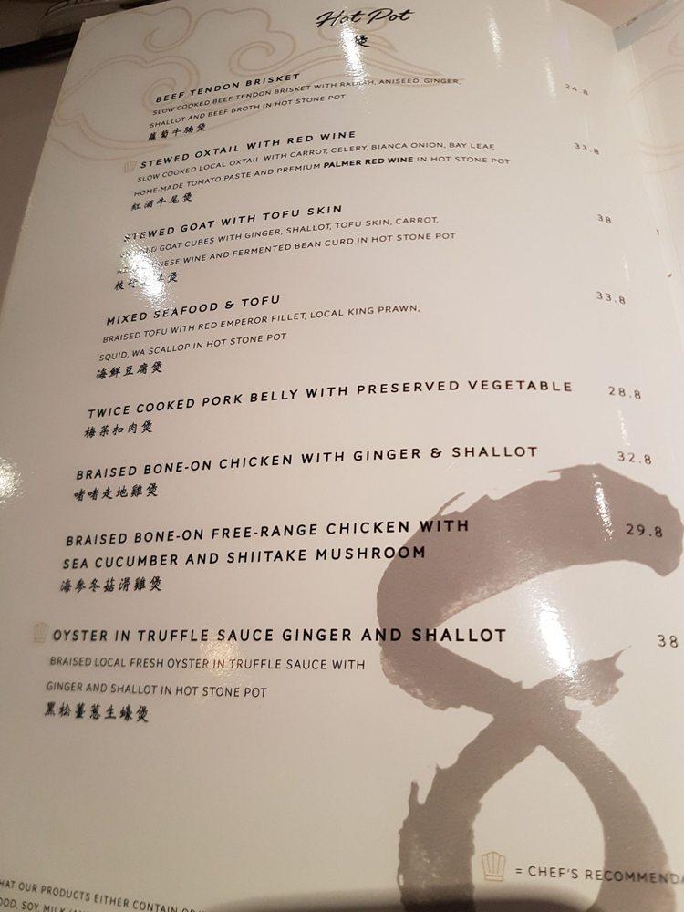 Menu at 8 On The Point Chinese Restaurant, East Perth