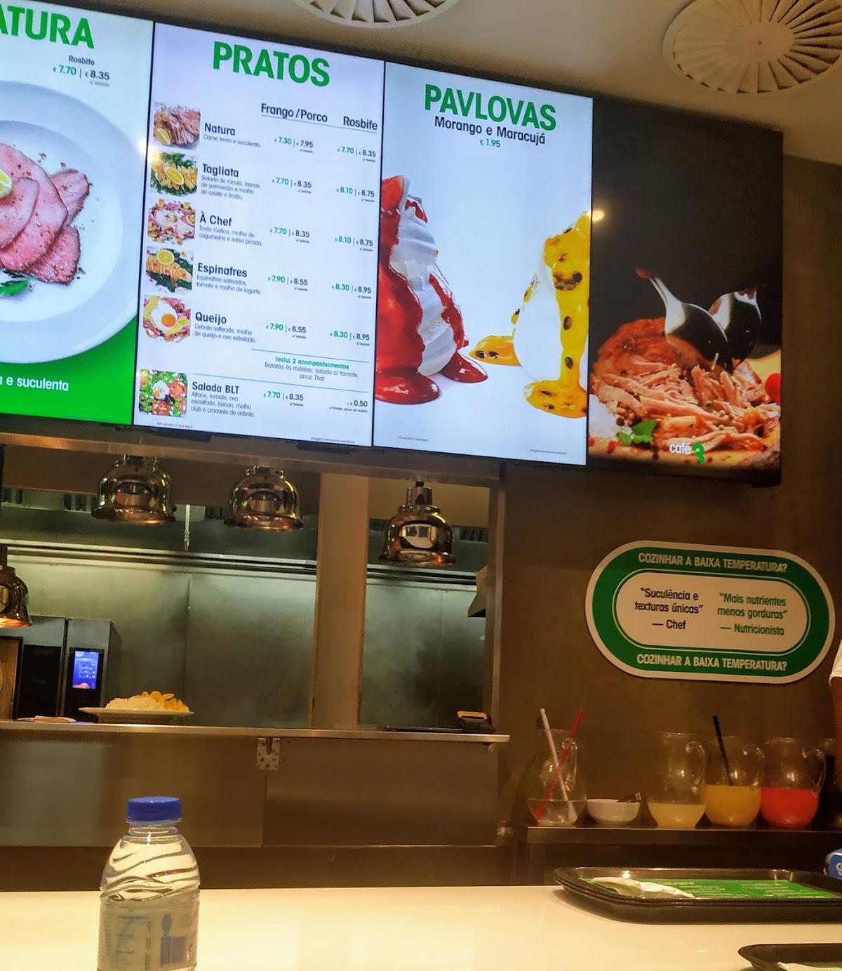 Menu em Café3, Lisboa, Avenida Lusíada