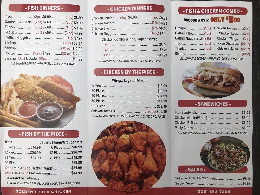 Menu at Golden Fish & Chicken fast food, Alabaster