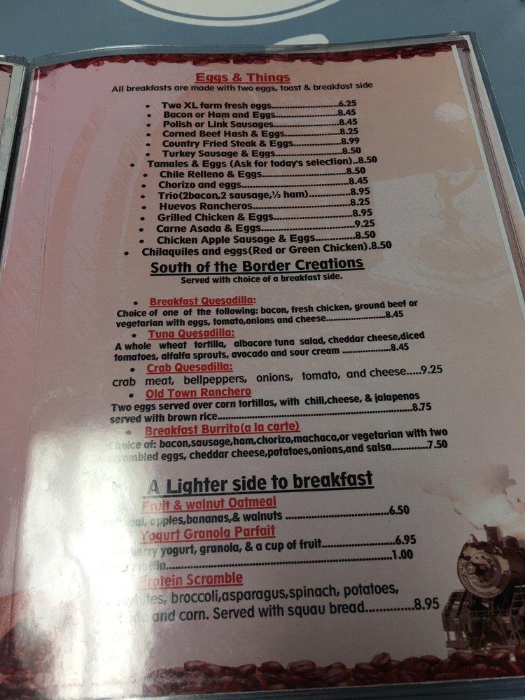 Menu at Old Town Cafe, Seal Beach