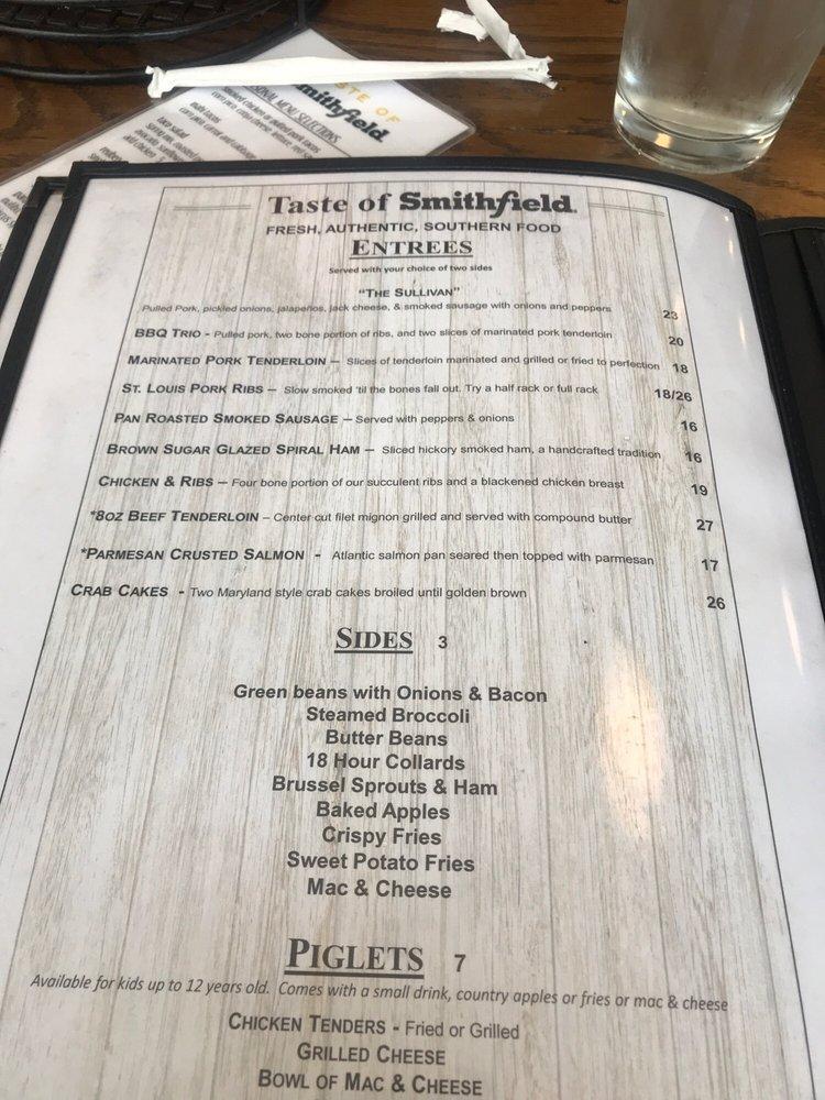 Carta de Taste of Smithfield Restaurant, Smithfield