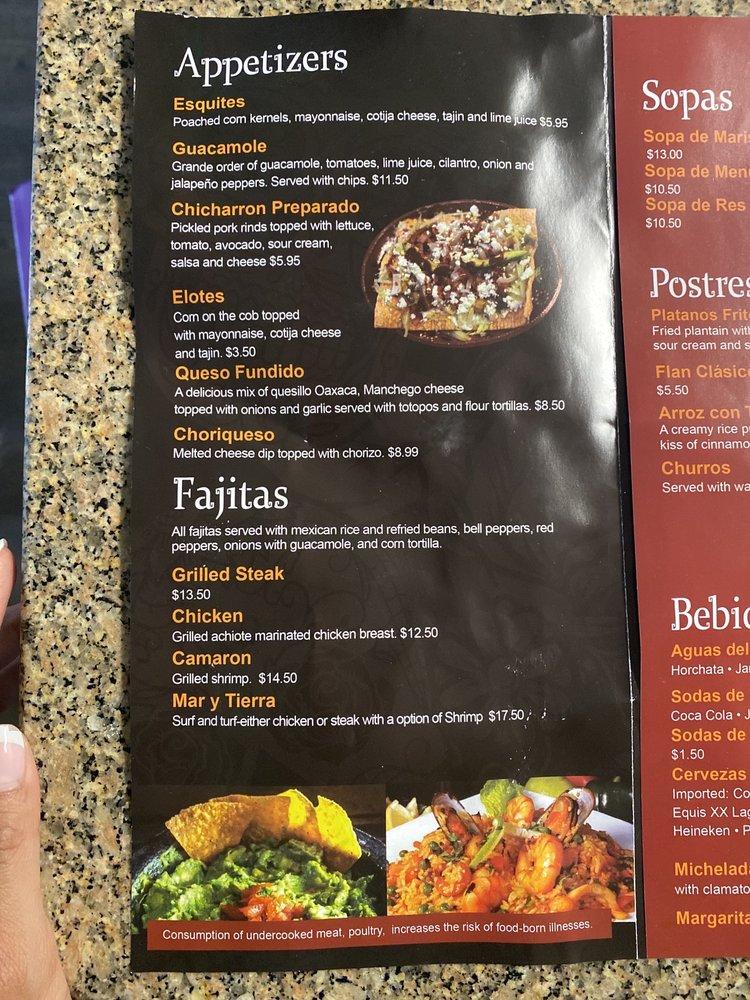 Menu at Chilangos Mexican Grill restaurant, Plantation