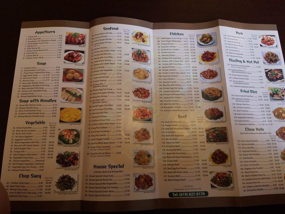 Menu at Golden Mandarin restaurant, Chula Vista