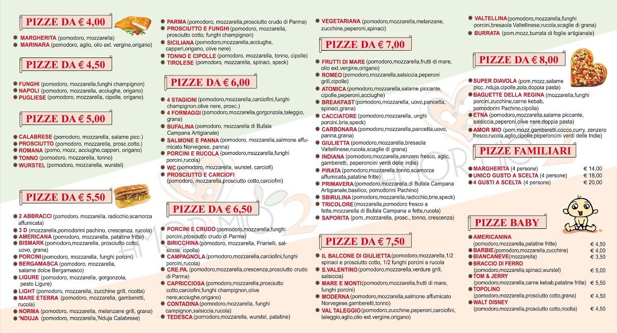 Menu da Pizzeria & Gastronomia D' Asporto Amor Mio 2, Palazzago