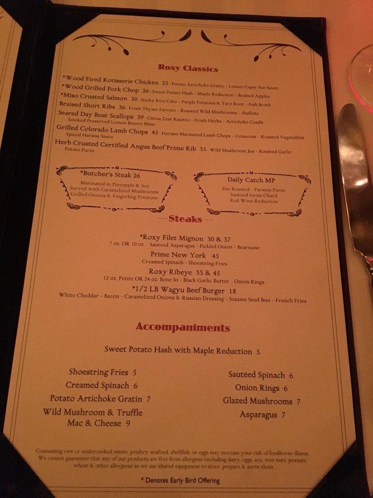 Menu at Roxy pub & bar, Reno, 345 N Virginia St