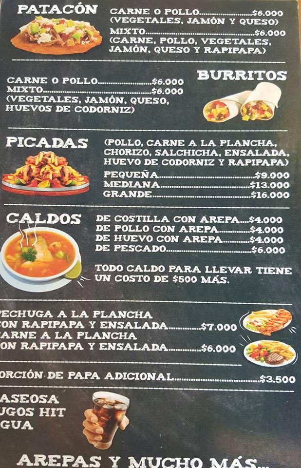 Carta del restaurante Arepas Y Mucho Mas, Cúcuta