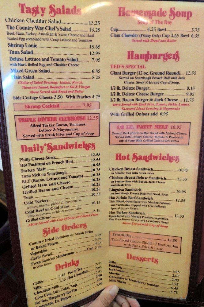 Menu at Country Way restaurant, Fremont