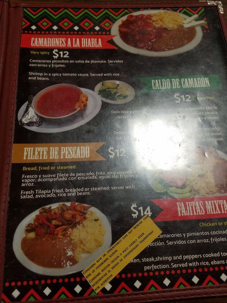 Menu at El Paisano Mexican Restaurant, Pittsburgh