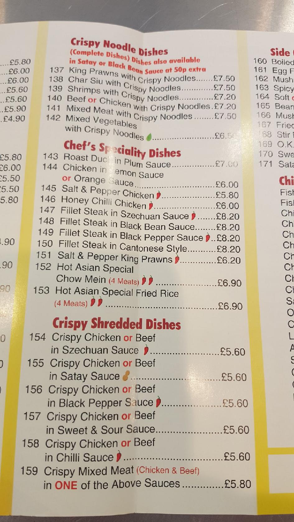 Menu at The Golden Gate restaurant, Cheadle, 26 Church Rd