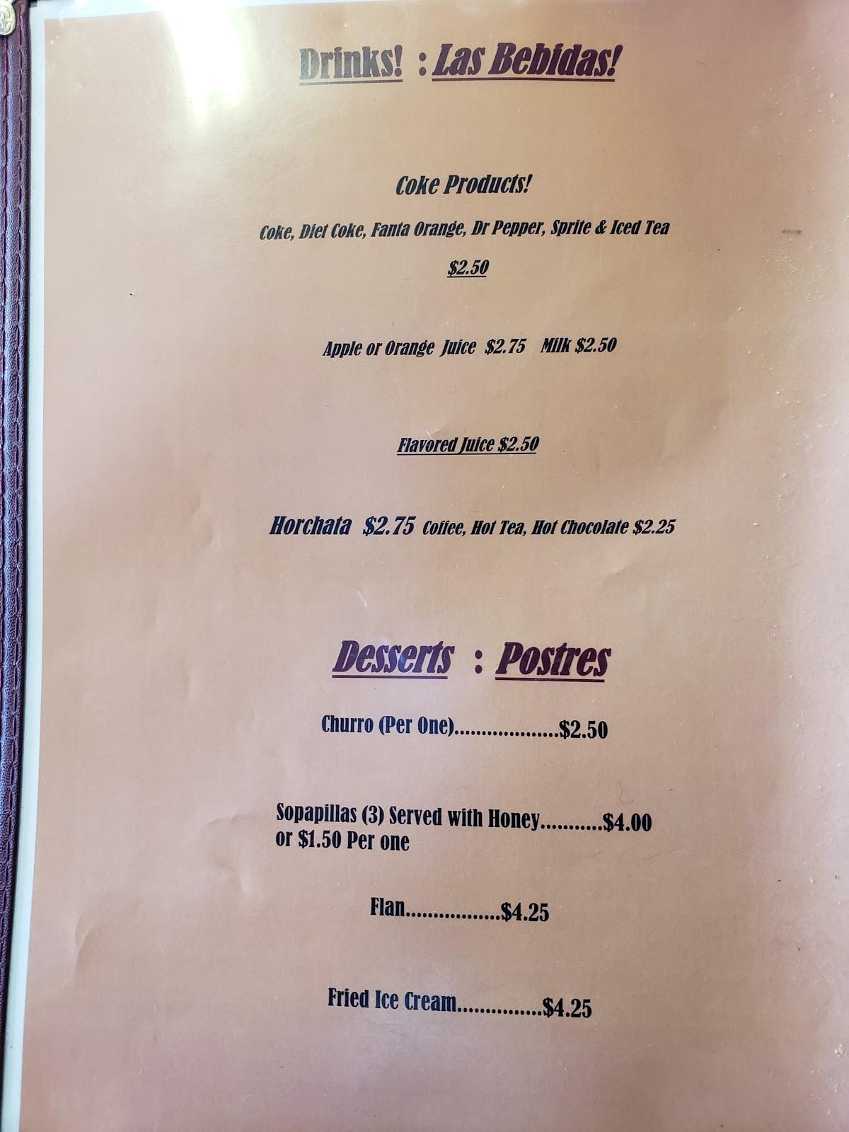 Menu at Los Compas Mexican Restaurant, Cañon City