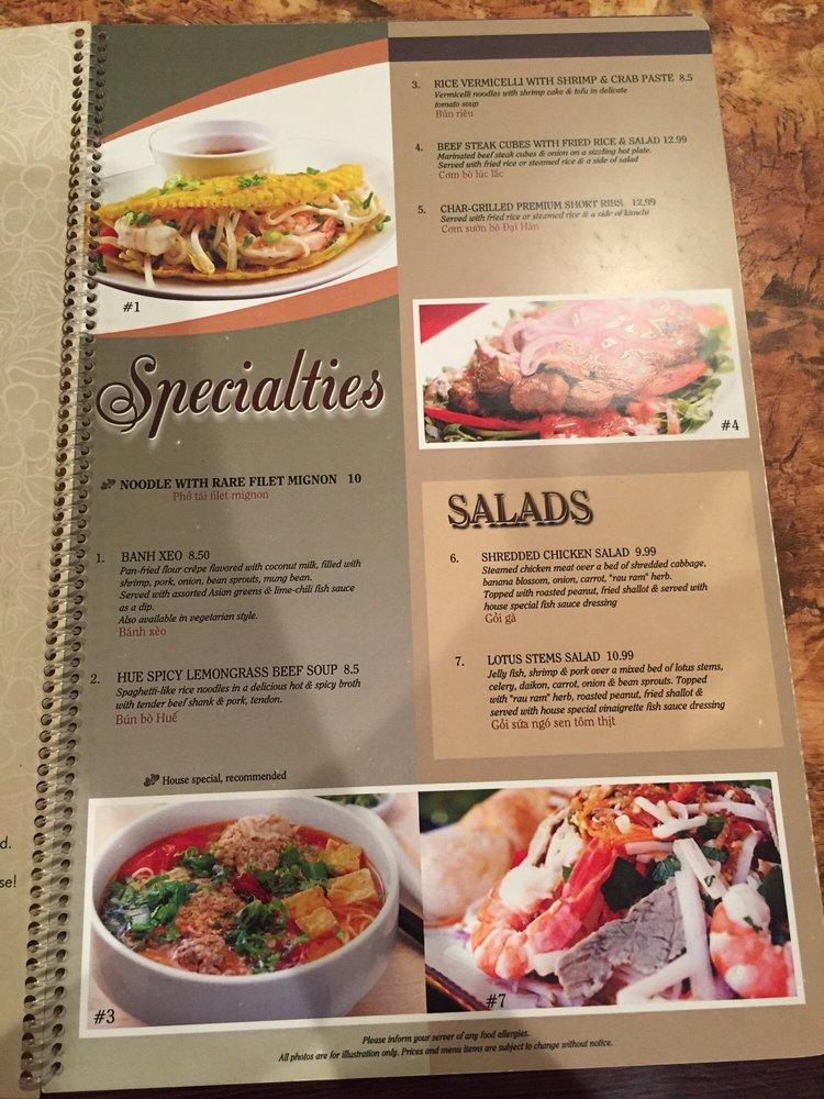 Menu at Phở Duyên Mai restaurant, San Diego, Kearny Villa Rd #111