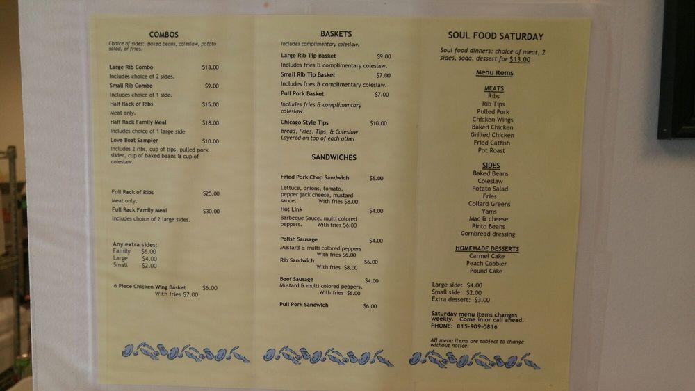 Menu at Rick's Ribs BBQ, Loves Park