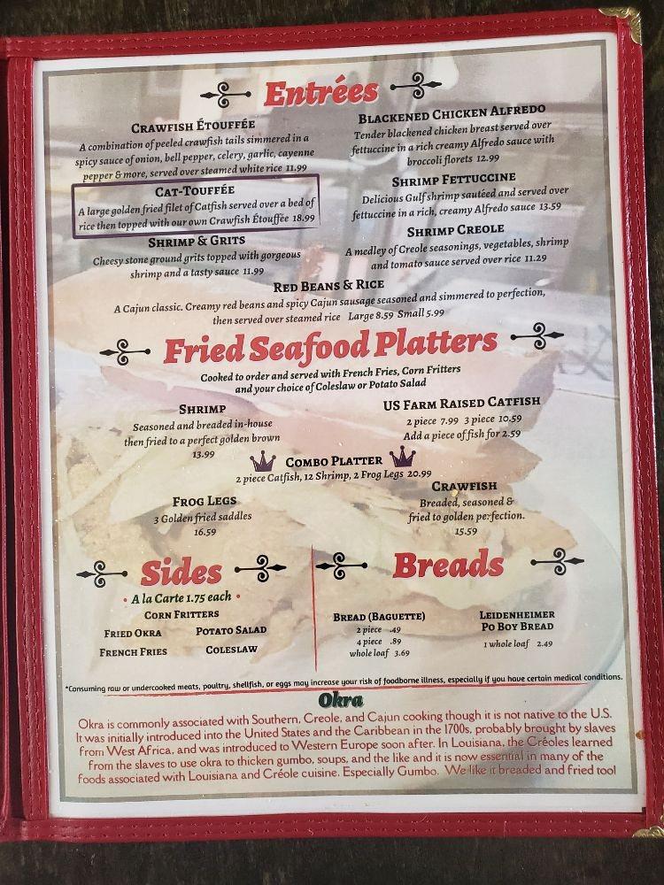 Menu at Cooyons restaurant, Mountain Home