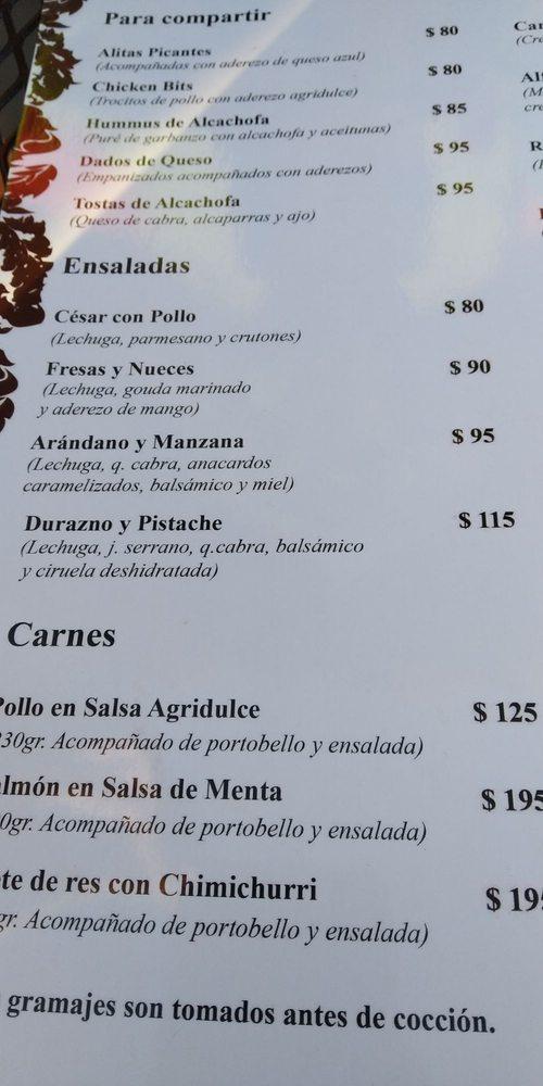 Carta del restaurante Cus Cus Cus, Cholula, Calle 6 Nte. 601