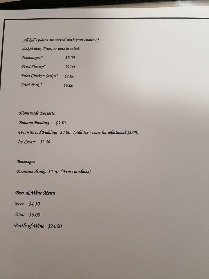 Menu at Dat's Cajun Cafe, Hendersonville
