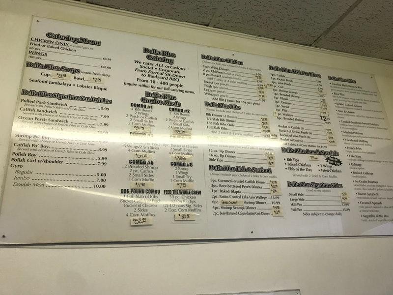 Menu at Delta Blue Seafood & Barbeque, Berea