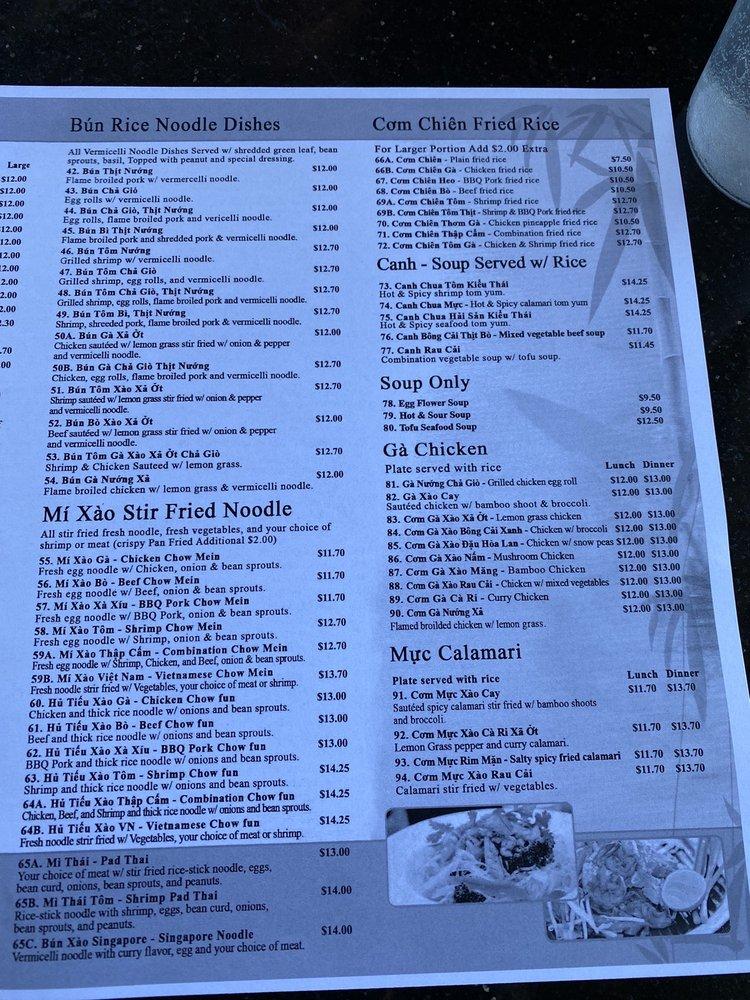 Menu at Pho Country restaurant, Carson City
