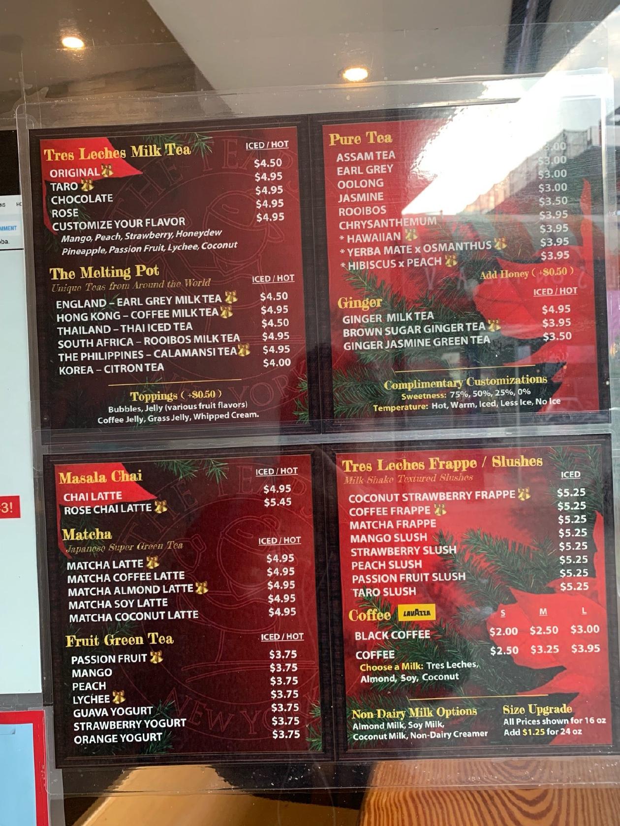 Menu at Teapsy pub & bar, New York City