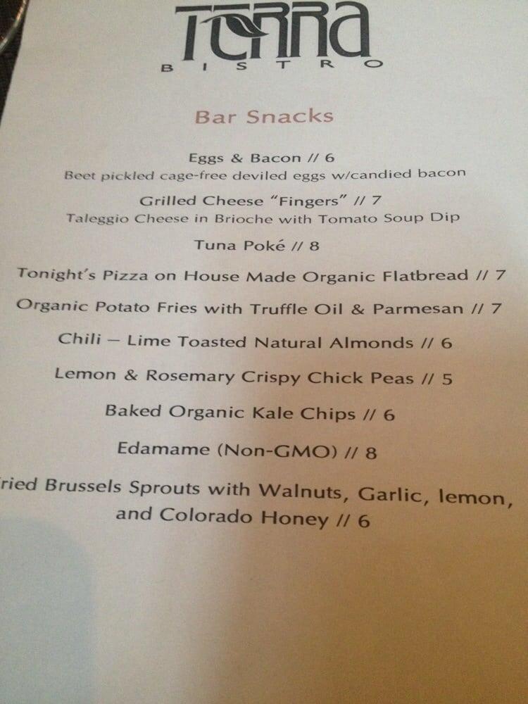 Menu at Terra Bistro restaurant, Vail
