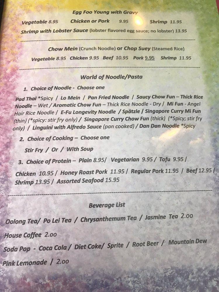 Menu at Aristo Bistro restaurant, Westlake