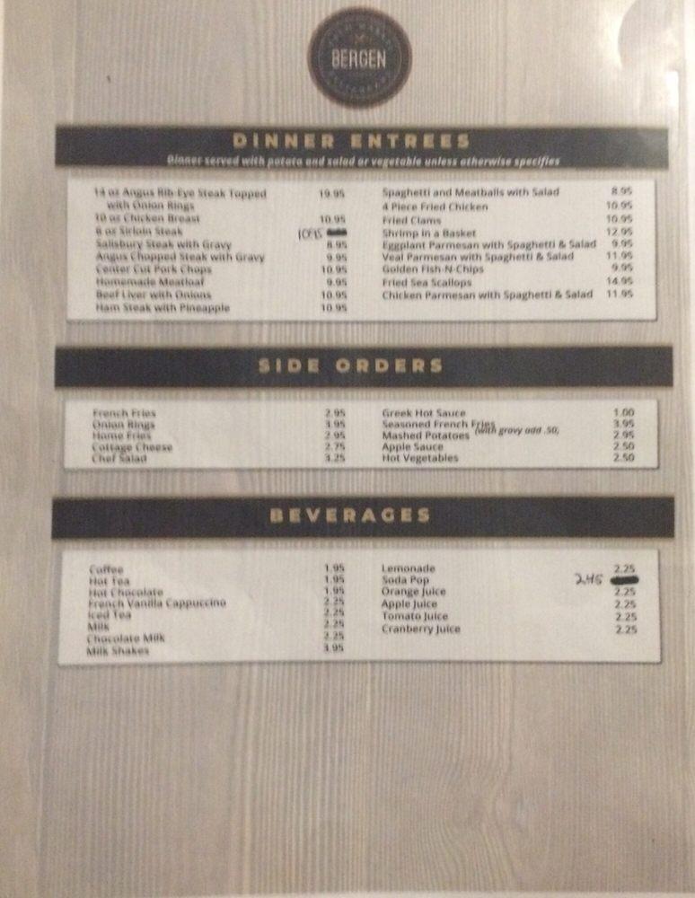 Menu at Bergen Farm Market Family Restaurant, Bergen