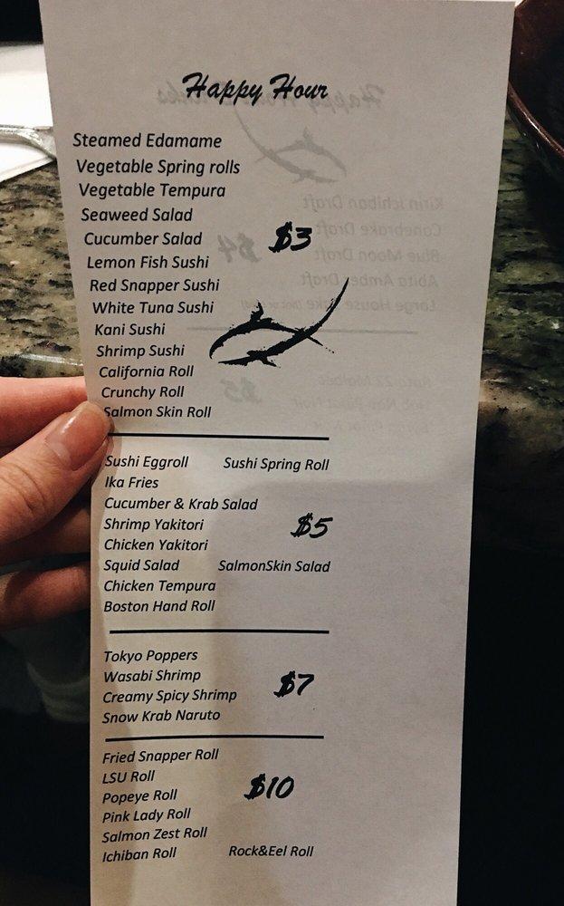 Carta de Ichiban Sushi Bar & Grill, Baton Rouge