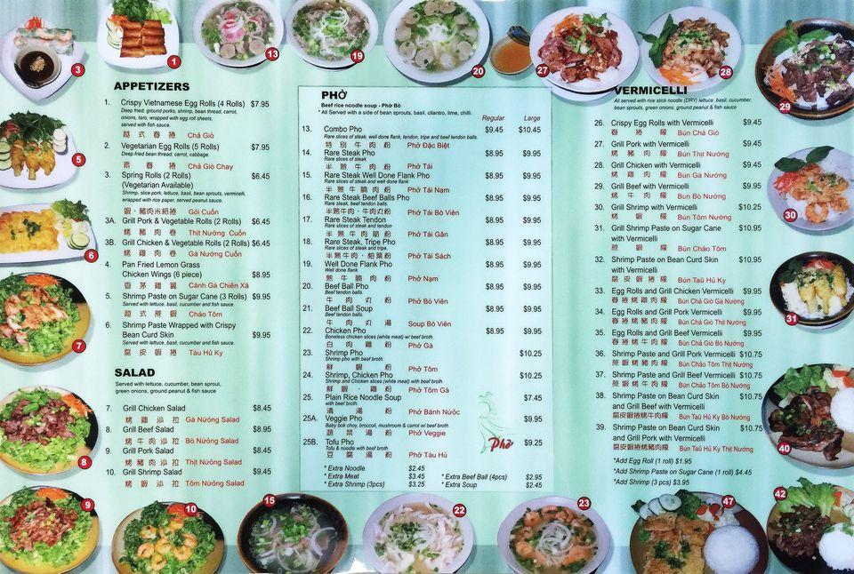 Menu at Phở Vietnam Kitchen restaurant, West Covina, S Azusa Ave