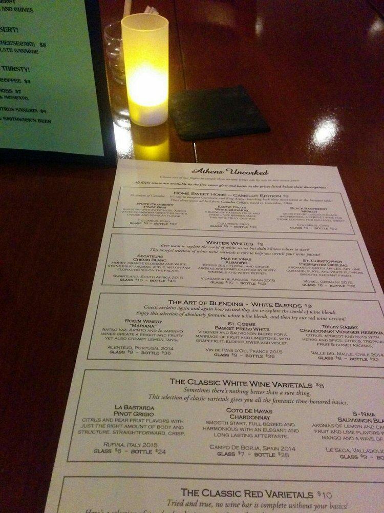 Menu at Athens Uncorked pub & bar, Athens