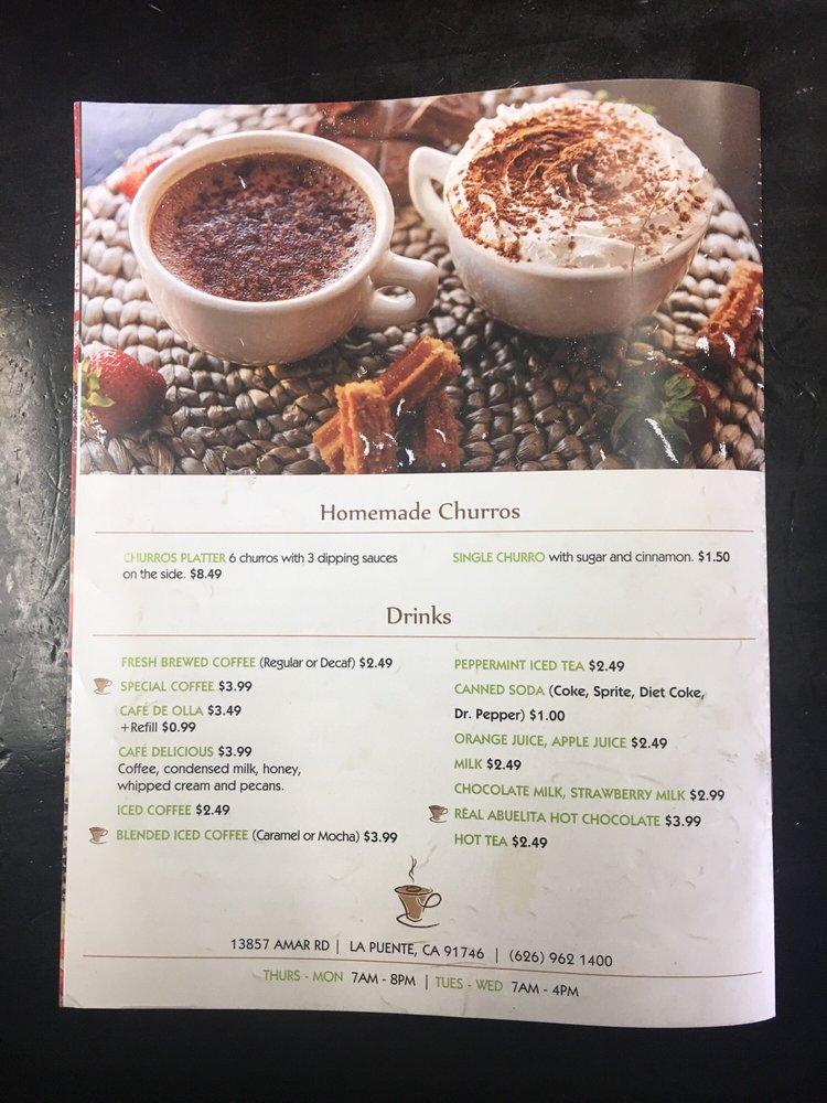 Menu at Caramelo Cafe, La Puente, Amar Rd