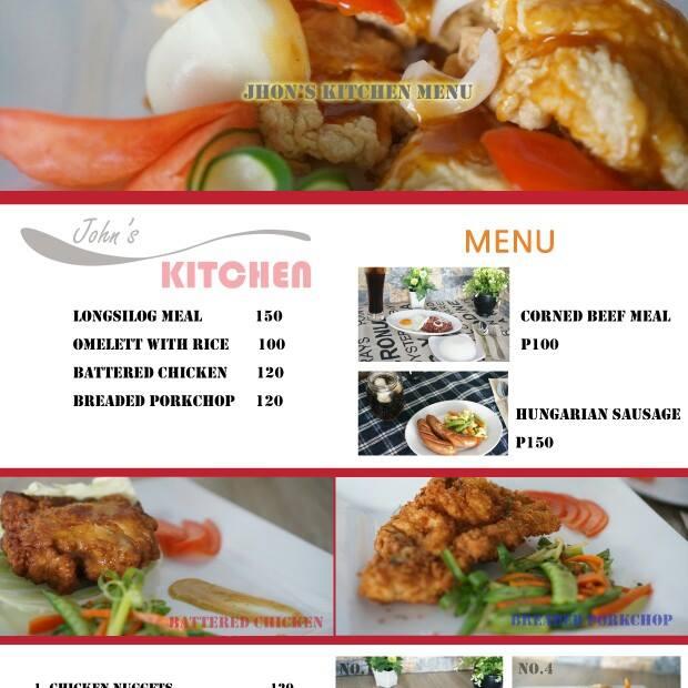 Menu at Jhons kitchen, Cebu City