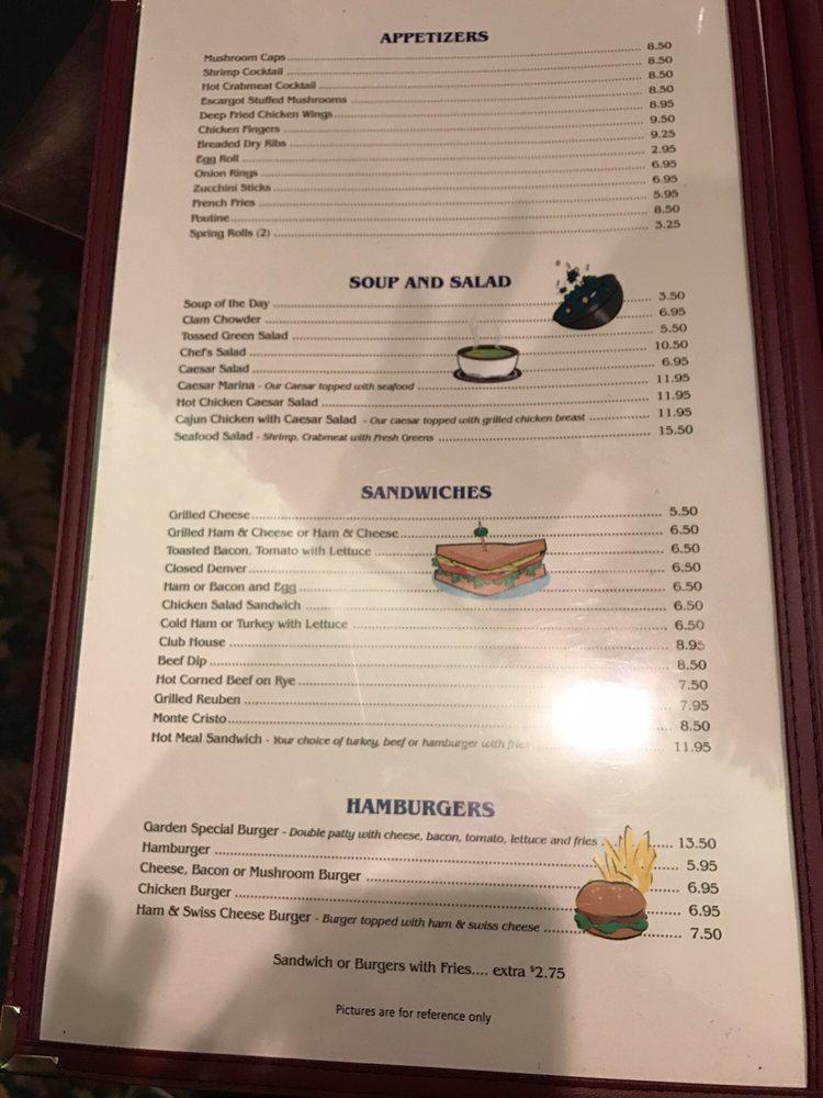 Menu at Peace Garden restaurant, Peace River