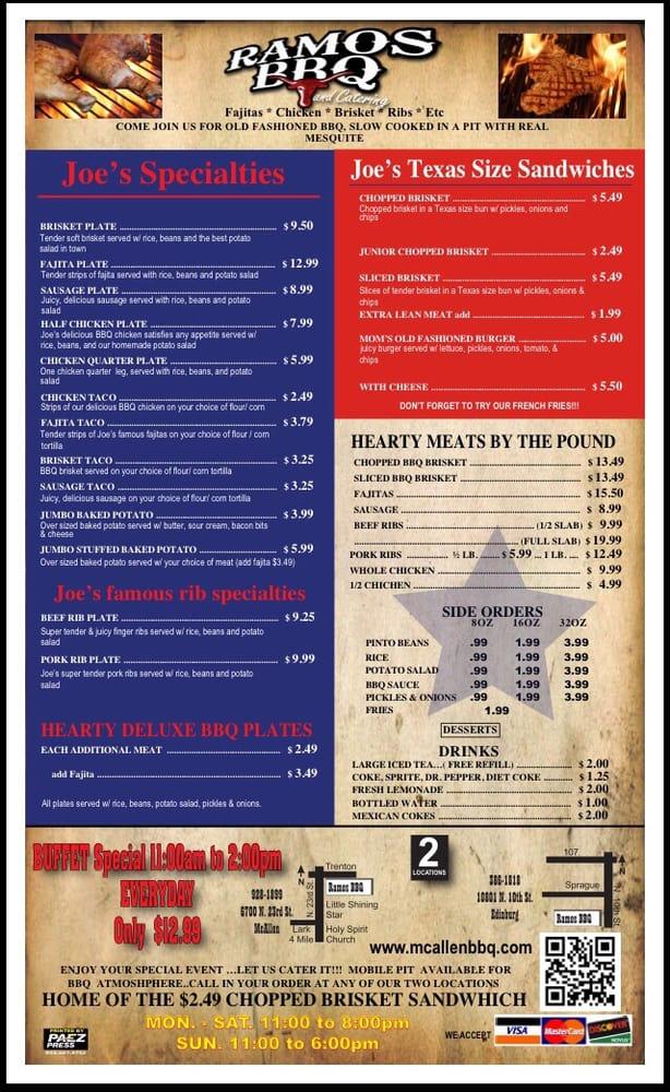 Menu at Ramos BBQ & Catering, McAllen, N 10th St