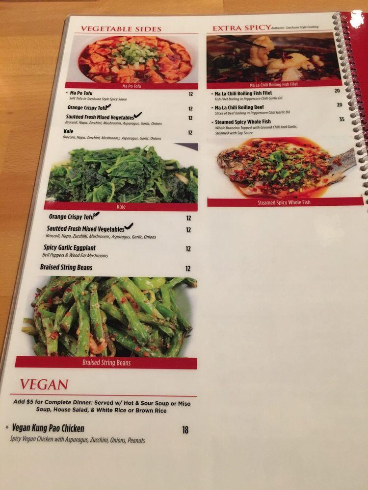 Menu at Wokcano restaurant, Culver City