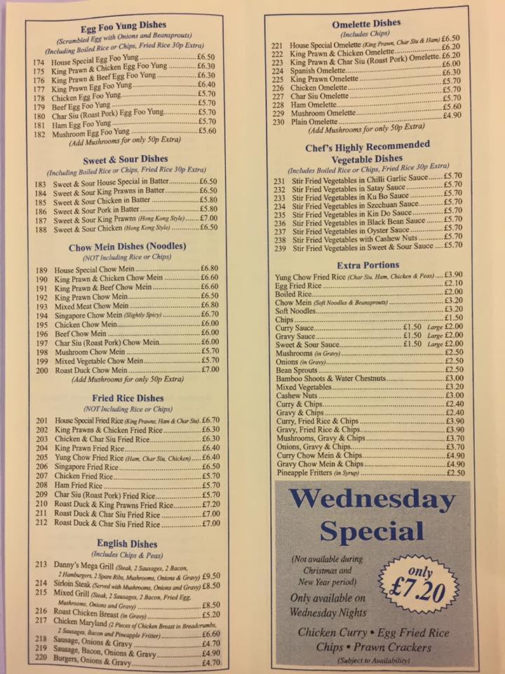 Menu at Danny's Kitchen fast food, Gateshead