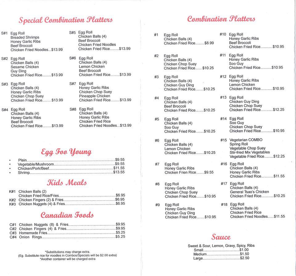 Menu at Full House Restaurant, Mount Pearl