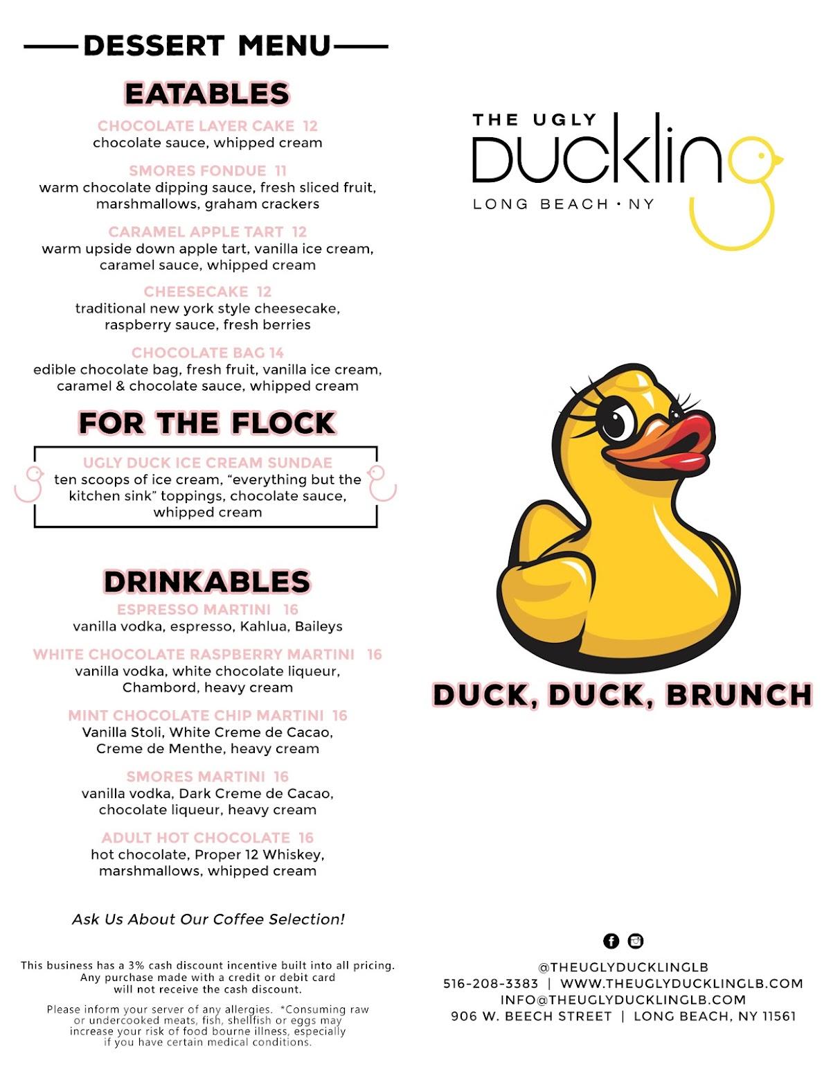 Carta del restaurante Ugly Duckling - Long Beach, Long Beach