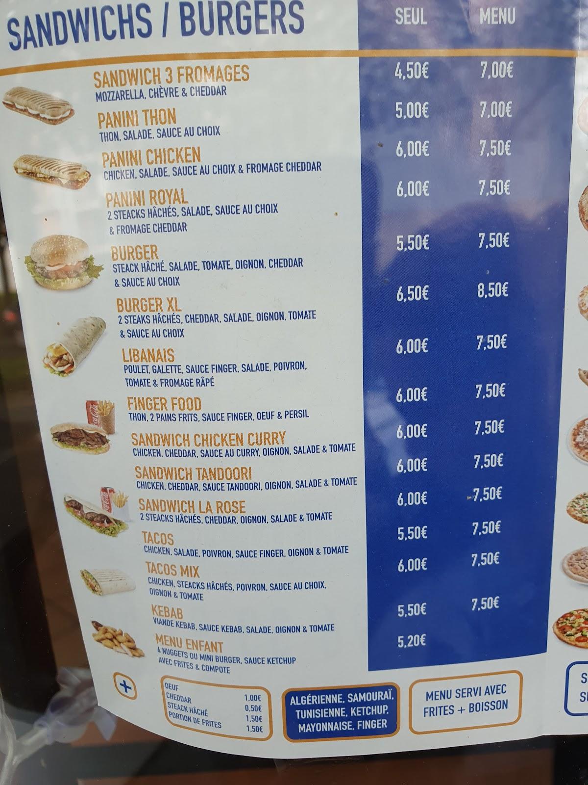 Menu at Finger food restaurant, Saint-Brieuc