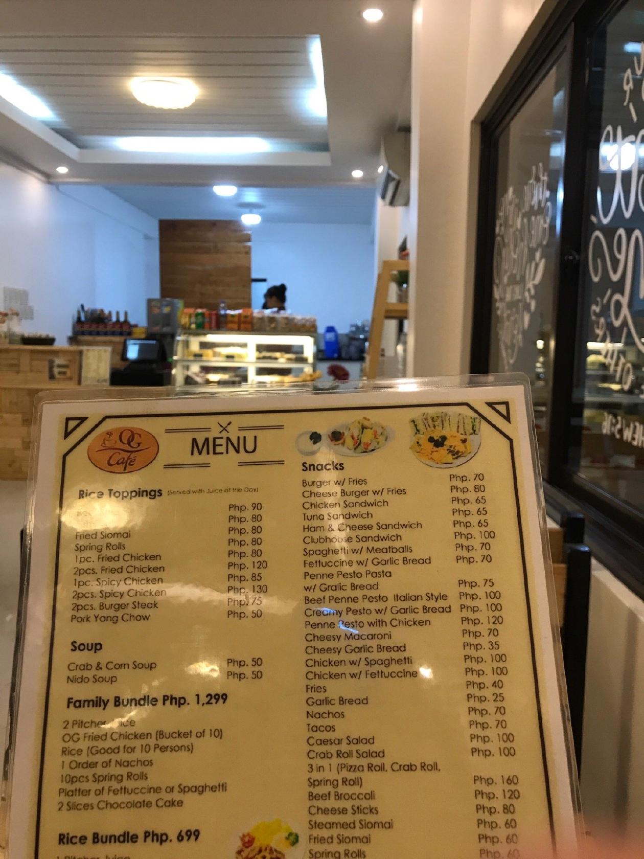 Menu at OG Cafe Bocaue, Bocaue