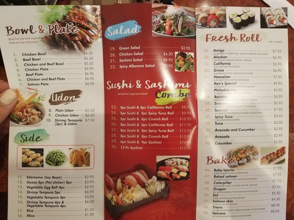 Menu at Roll & Grill restaurant, Fullerton