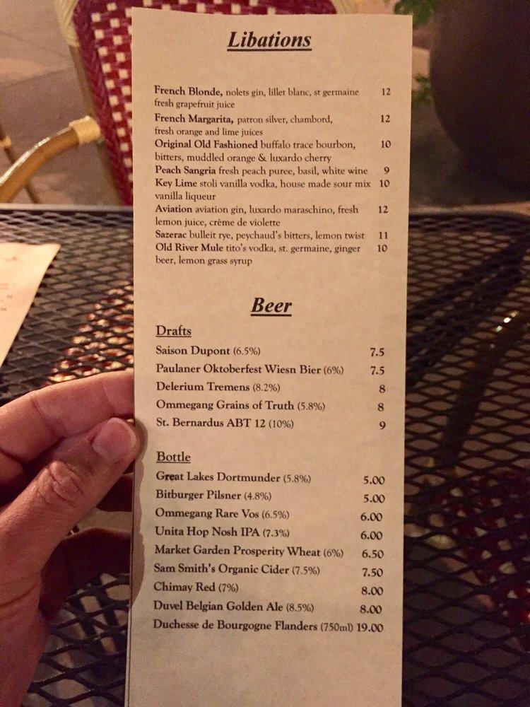 Menu at Tartine Bistro pub & bar, Rocky River