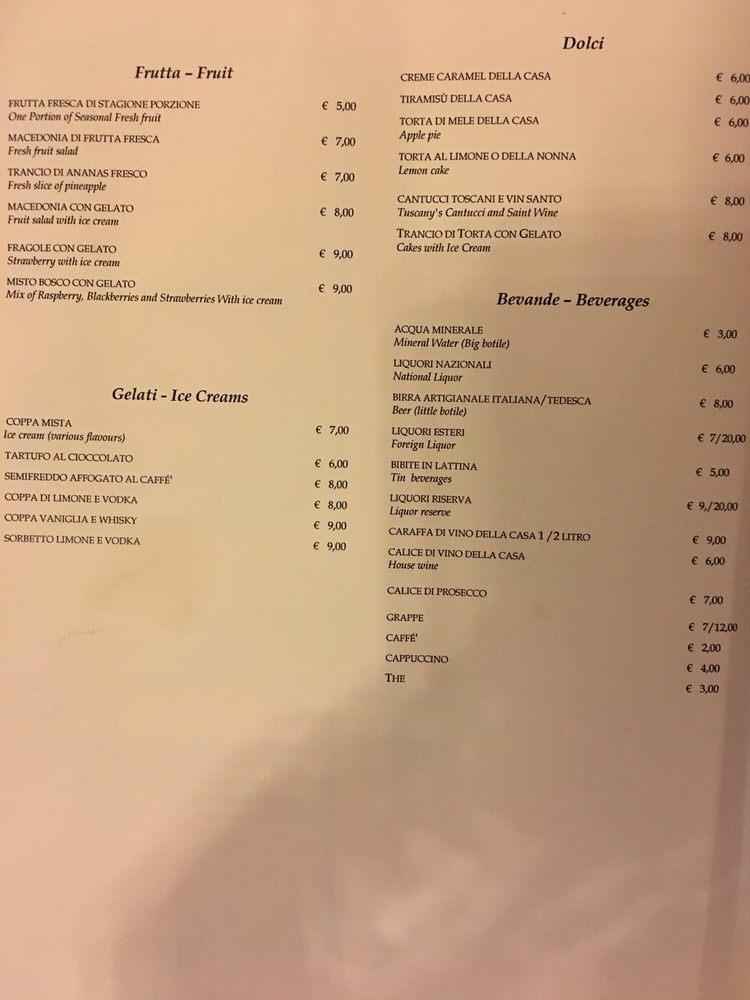 Menu da Ristorante Da Bruno, Milano, Via Maurizio Gonzaga