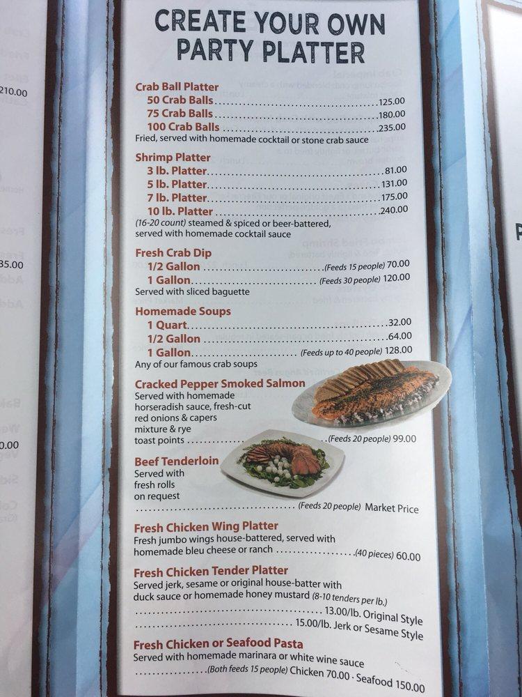Menu at Jerrys Seafood restaurant, Bowie, Town Center Blvd