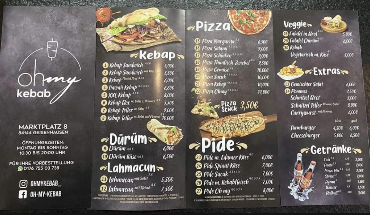 Speisekarte von Oh my Kebab restaurant, Geisenhausen