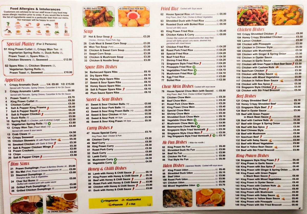 Menu at Peking Garden restaurant, Croydon, 822 Wickham Rd