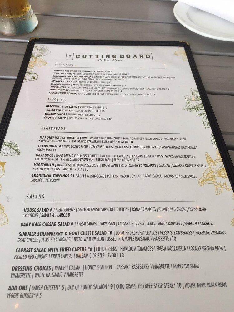 Menu at Cutting Board pub & bar, Aurora