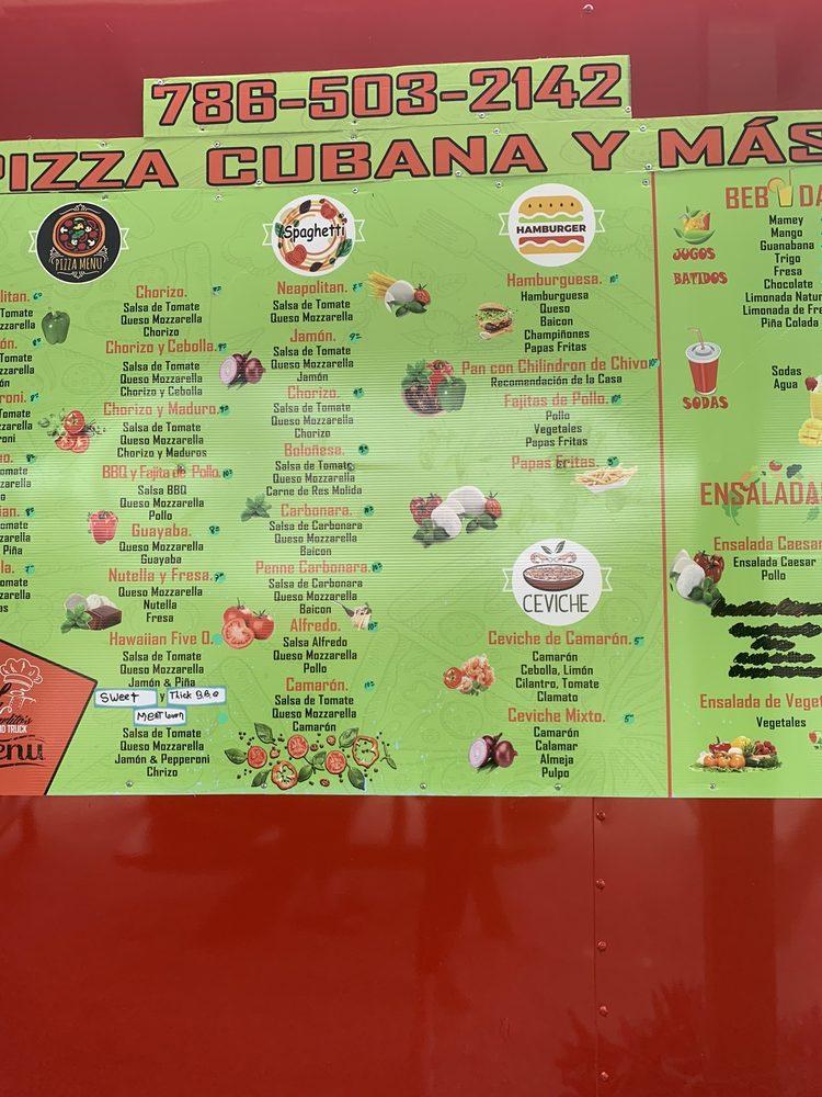 Menu at The Chef Carlitos Food Truck pizzeria, Tamiami
