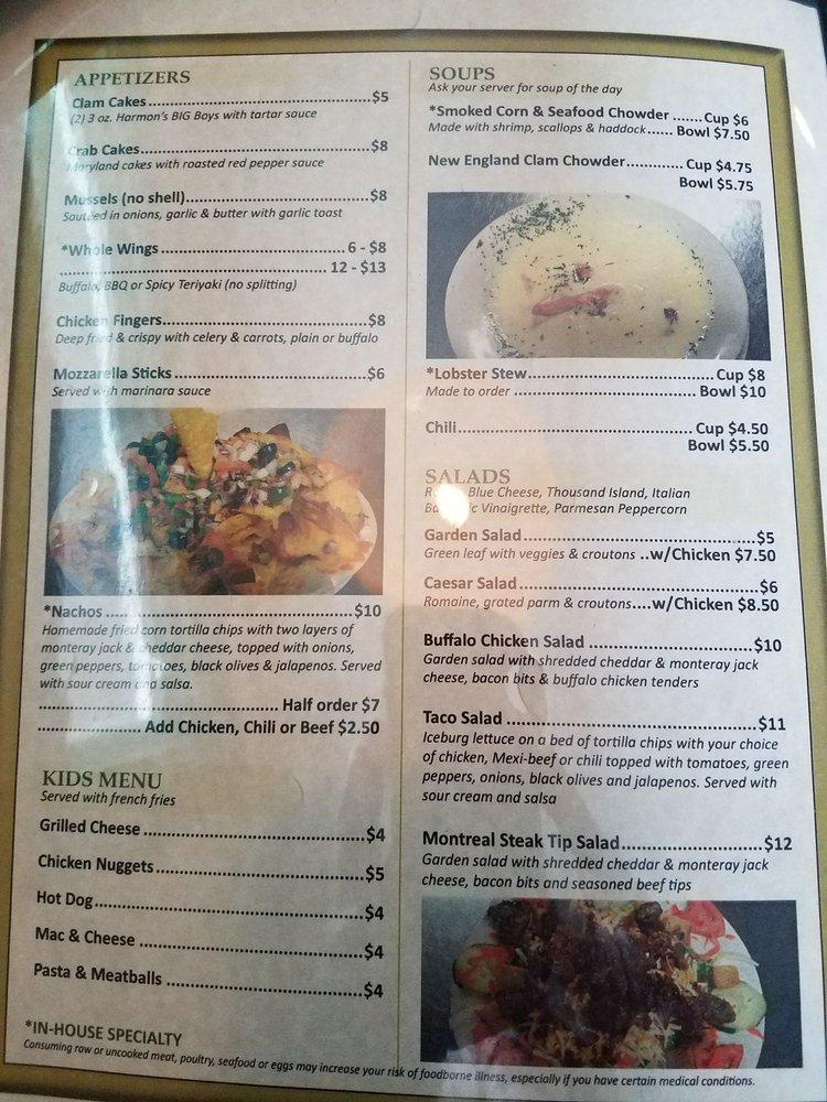 Menu at Cafe Sebago Bar & Grill, Raymond