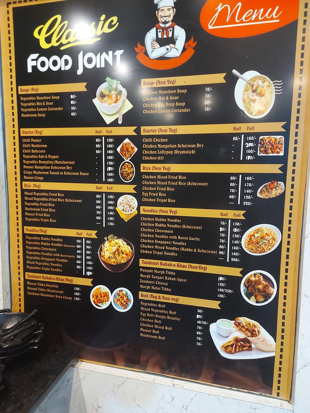 Menu at Classic food Joint, Hazaribagh